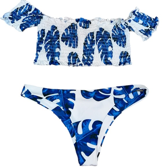 SHEIN | Swim | Womens 2 Piece Bikini Monstera Leaf Bathing Suit | Poshmark